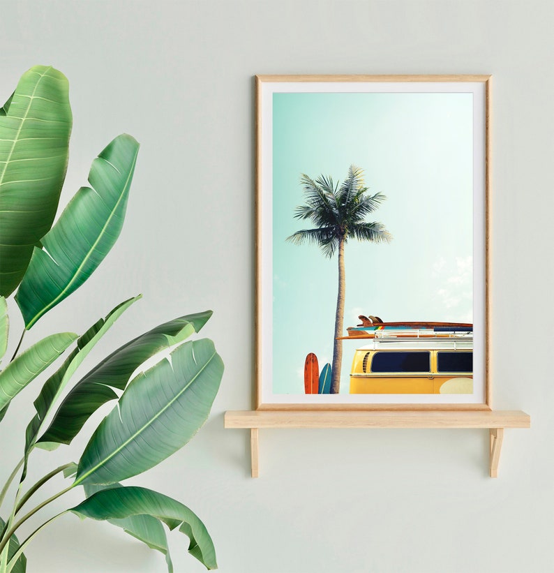 Surf Poster Retro Van Print DIGITAL DOWNLOAD Vintage Bus - Etsy