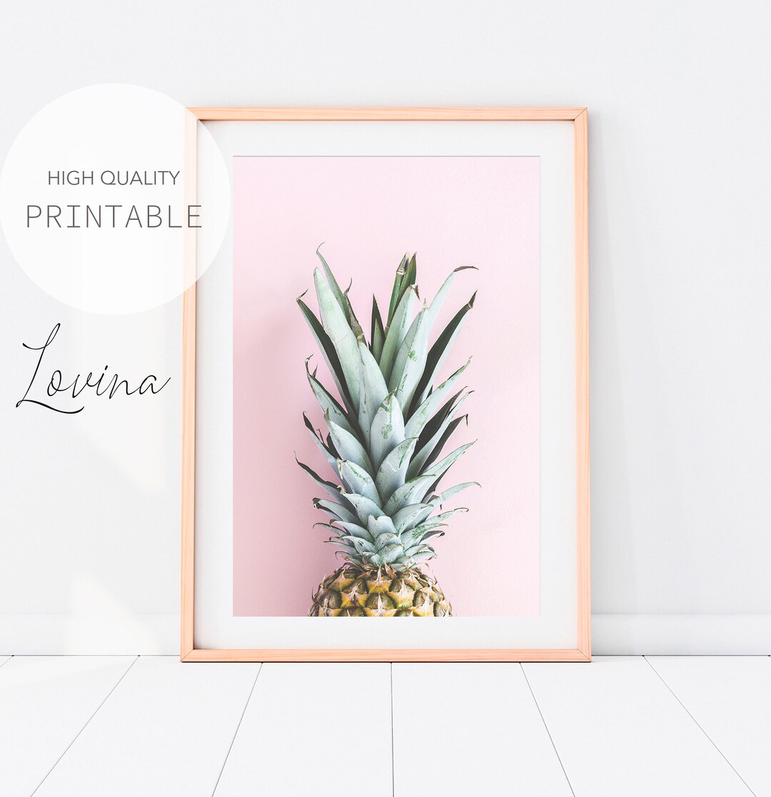 Pink Pineapple Print, Pineapple Wall Art, DIGITAL DOWNLOAD, Pineapple ...
