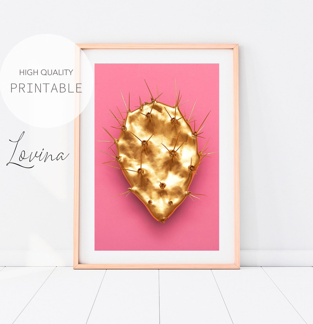 Modern Cactus Print, Printable Cactus, Pink Cactus Print, Cactus ...