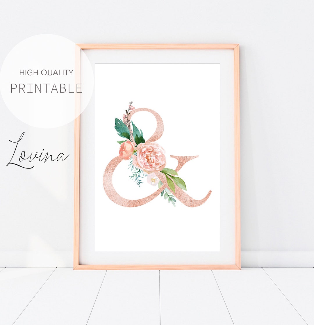 Letter & Print, Blush Pink Floral Letters, Floral Alphabet Print ...
