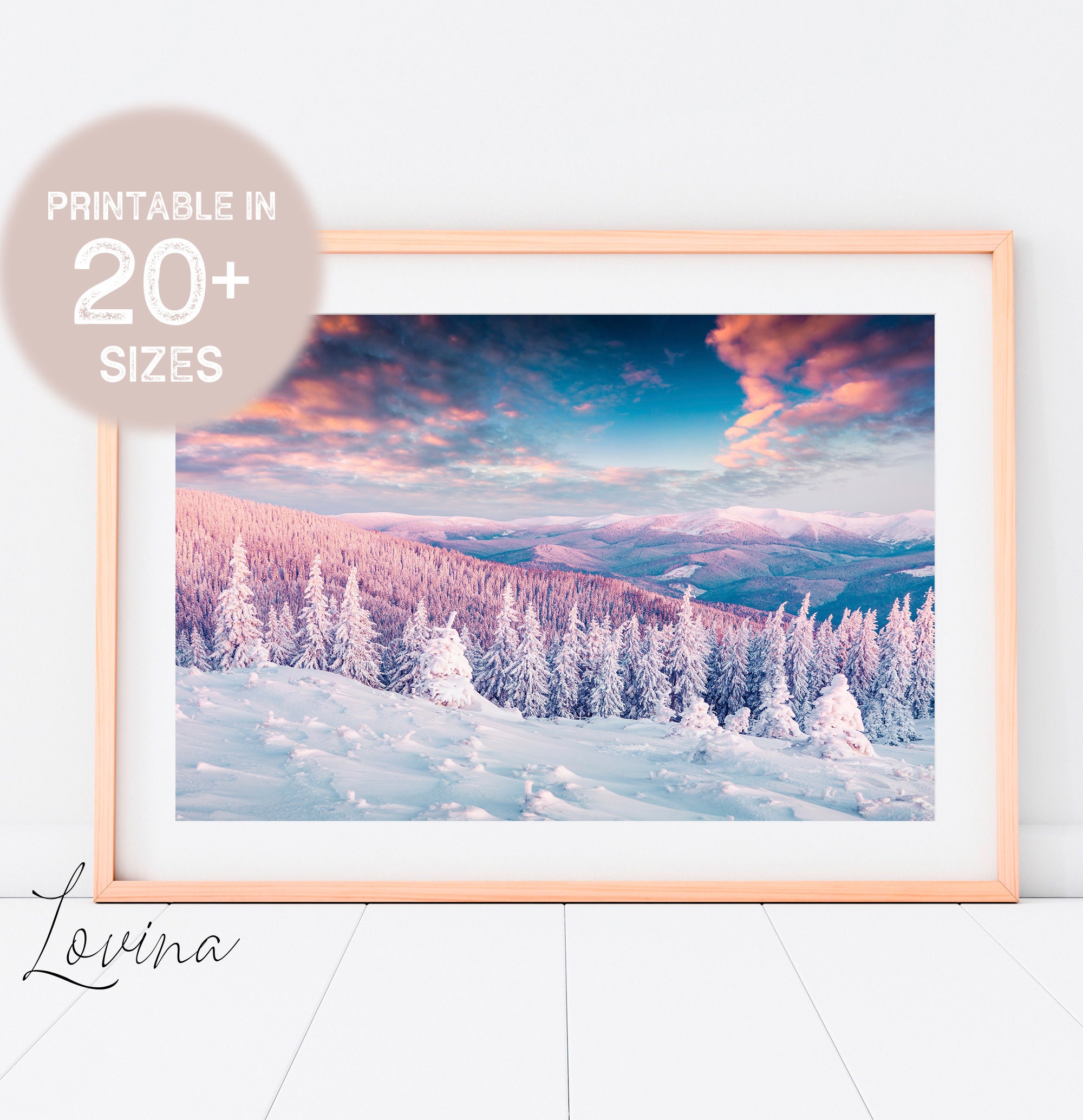 Winter Forest Print Winter Snow Wall Art Printable Winter | Etsy