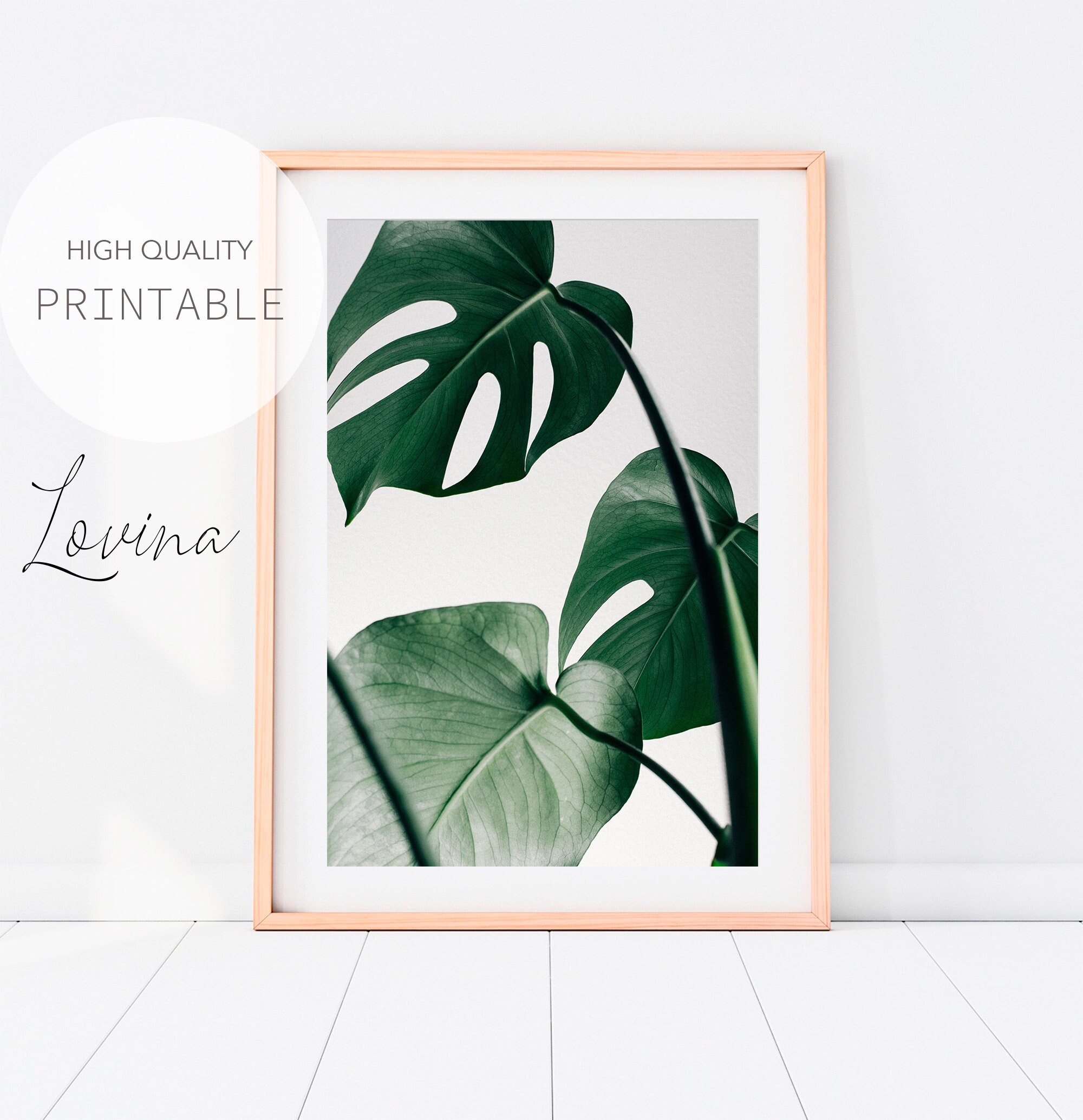 Monstera Leaf Poster Printable Monstera Plant Print Plant - Etsy