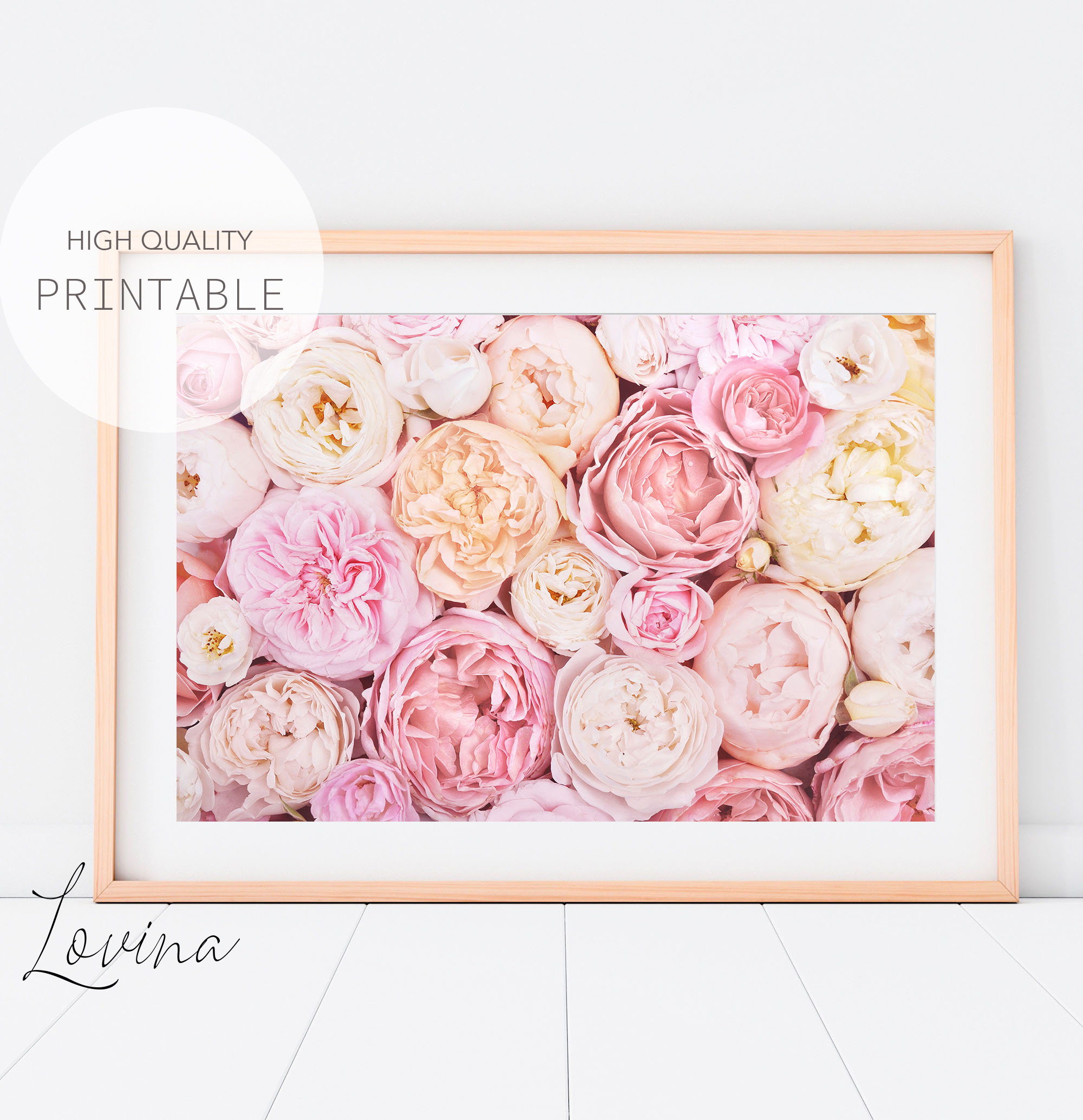 Printable Blush Pink Peonies Pink Floral Poster Blush Pink - Etsy