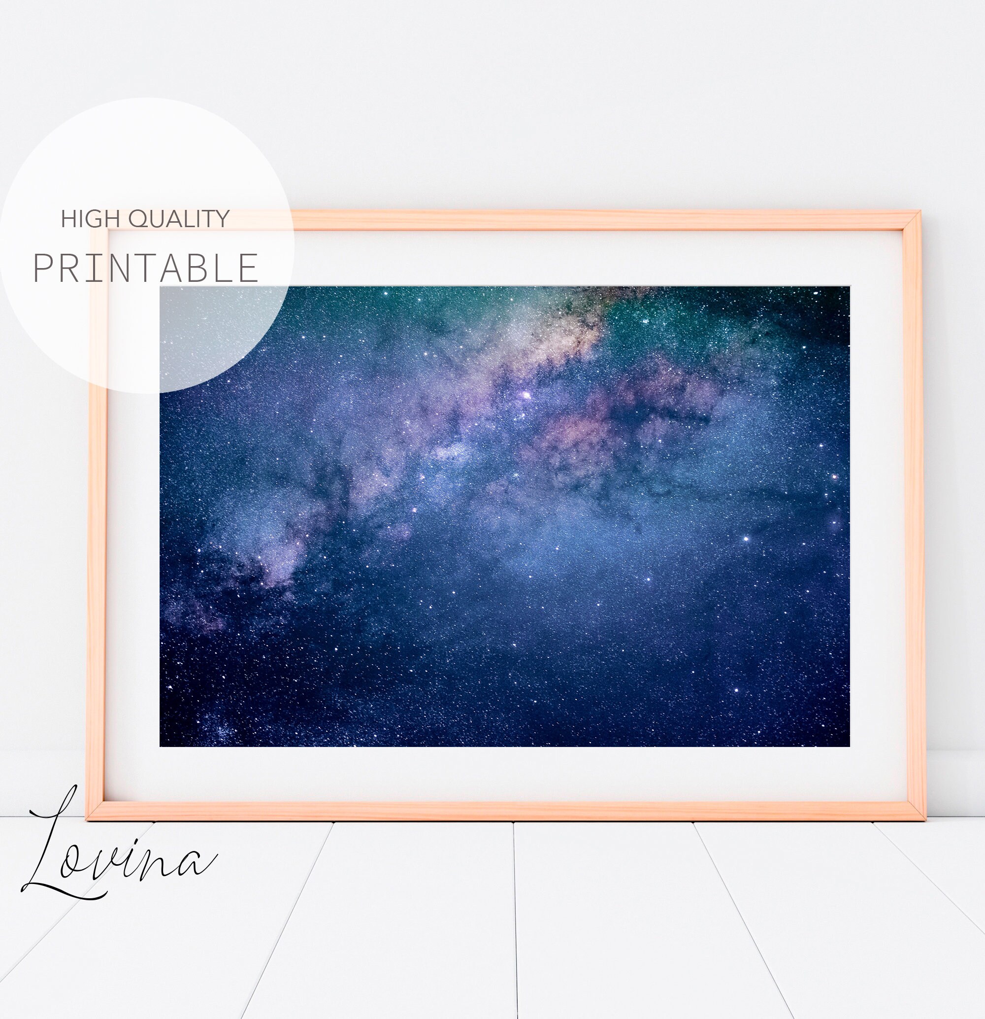 Starry Night Sky Print, Astronomy Print, Milky Way Wall Art, Kids ...