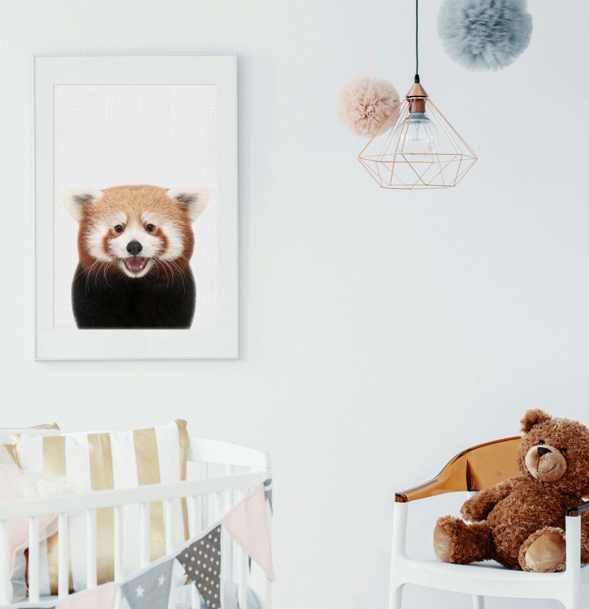 Baby Red Panda Print Baby Animal Poster Kids Bedroom Poster | Etsy