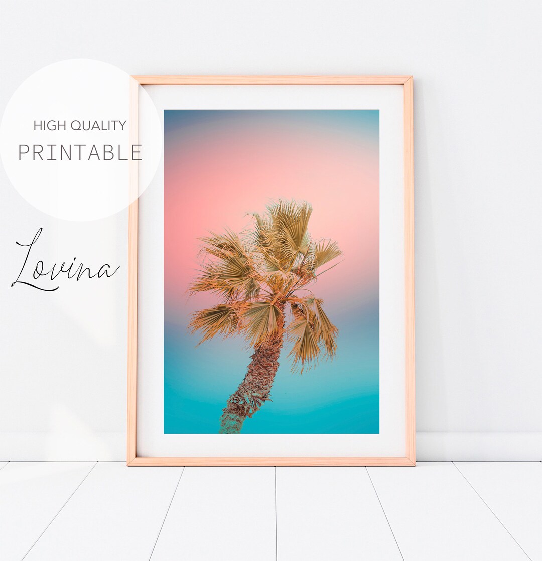 Palm Tree Print Large Beach Poster Palm Tree Decor Palm - Etsy