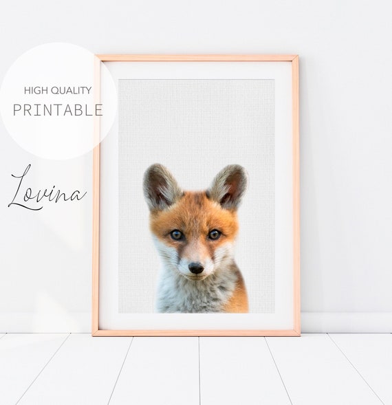 Fox Print Woodland Animals Printable Fox Poster Babies Room | Etsy