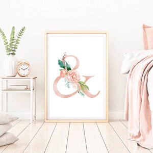 Letter & Print, Blush Pink Floral Letters, Floral Alphabet Print ...