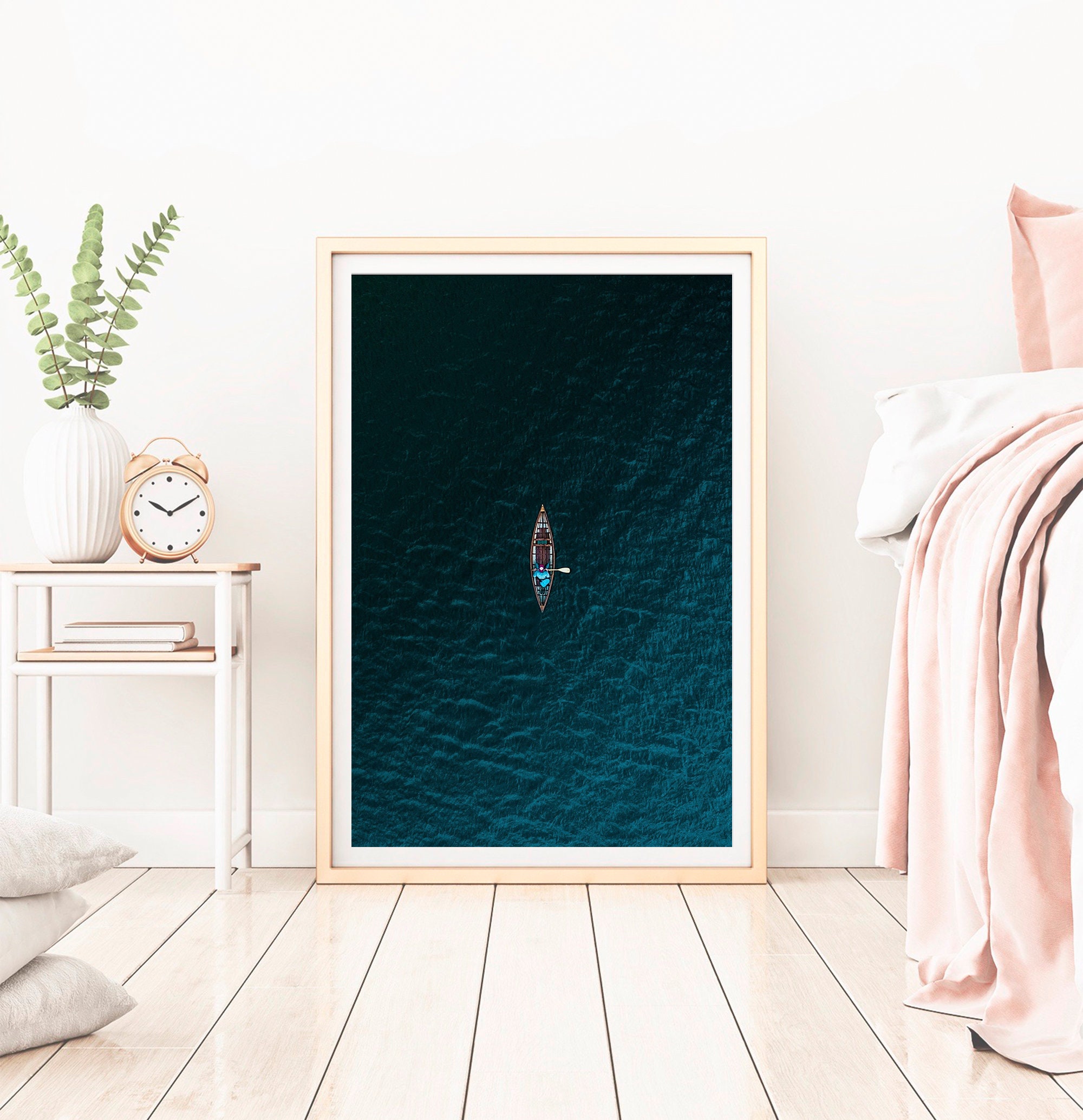 Printable Boat Poster Fisherman Print Navy Blue Poster Dark | Etsy