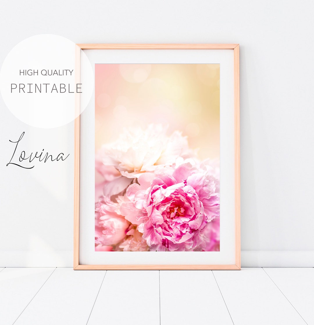 Pink Peonies Print, Peony Art Print, Peony Photography, Peony Nursery ...