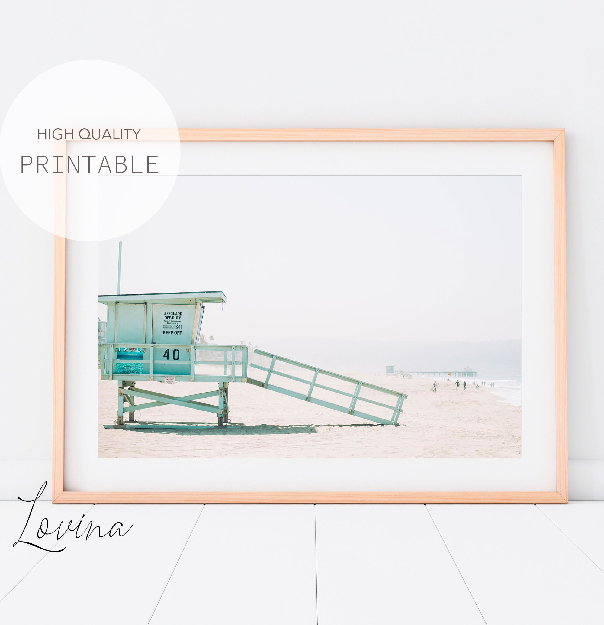 Beach Print Surf Poster Coastal Wall Art Printable Ocean - Etsy