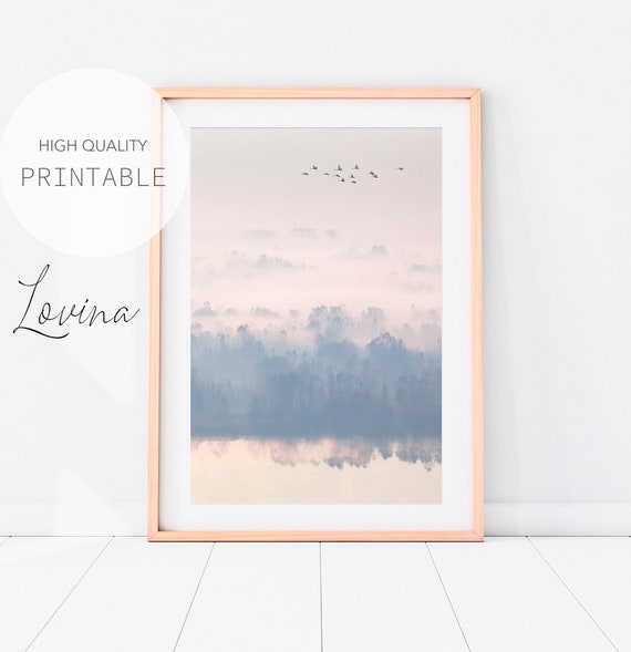 Cloudy Sky Print Pastel Sky Poster Cloud Sky Wall Art | Etsy