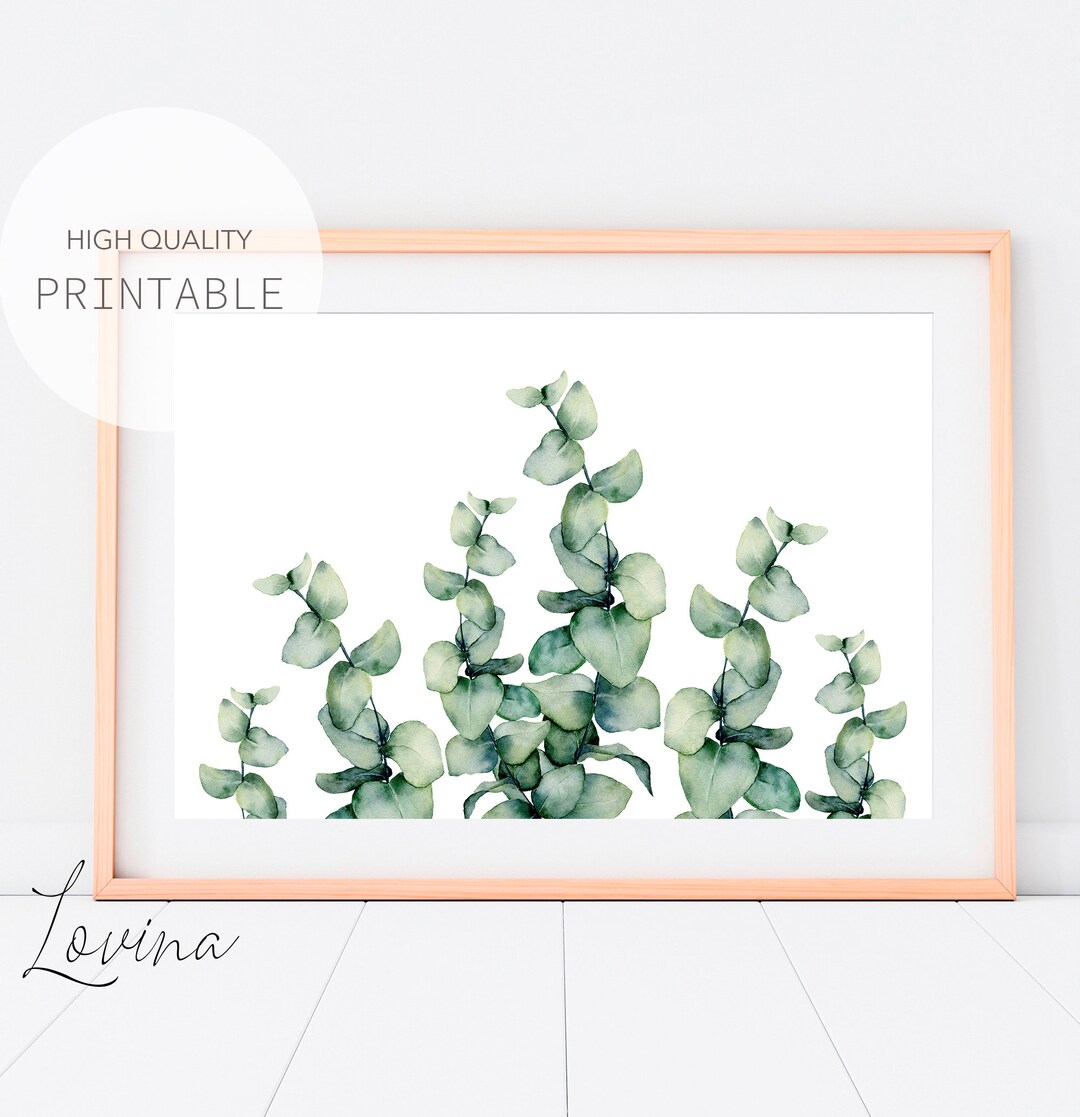 Eucalyptus Print, Eucalyptus Leaf Poster, Watercolor Leaves Print ...