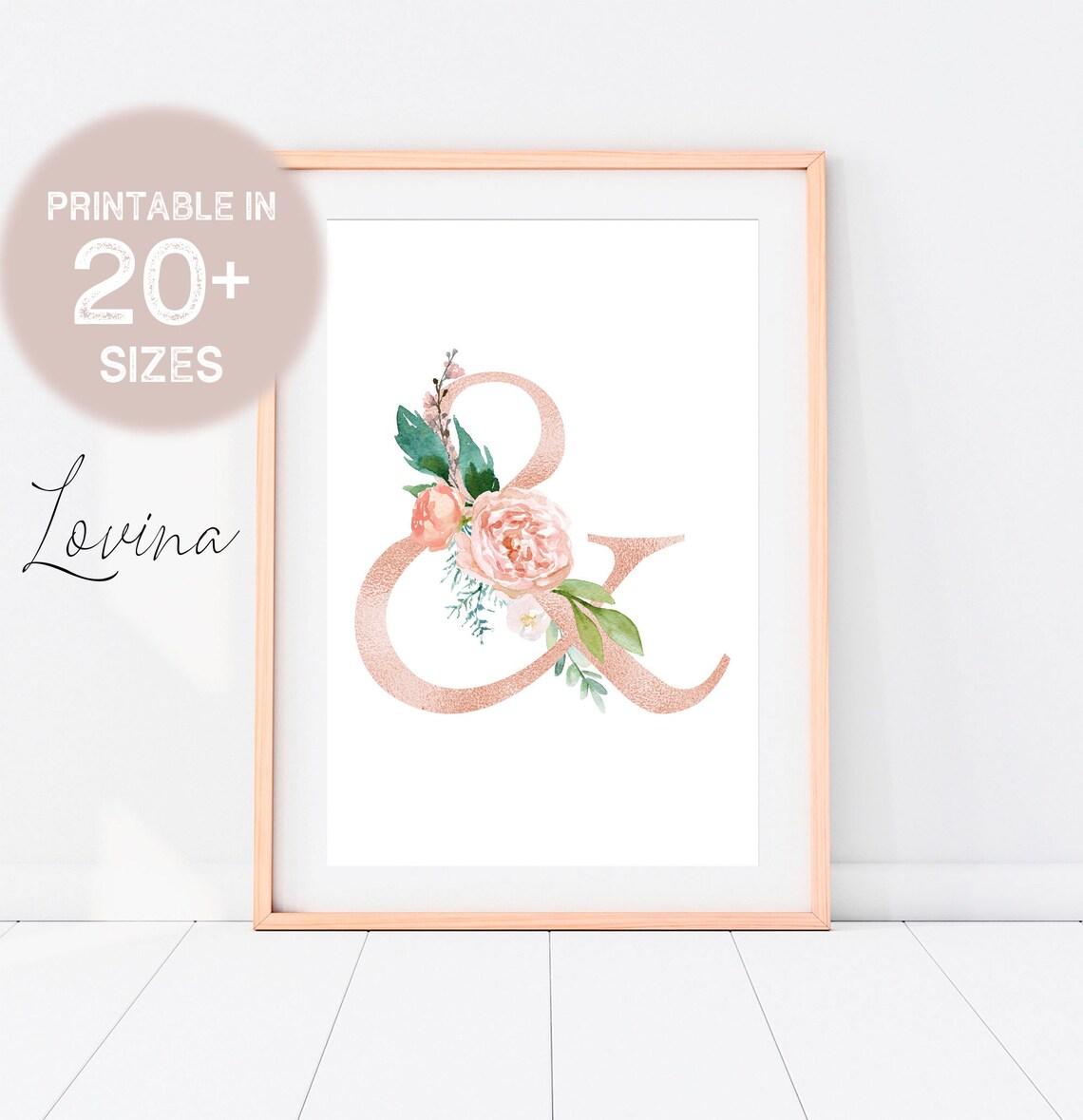 Letter & Print Blush Pink Floral Letters Floral Alphabet | Etsy