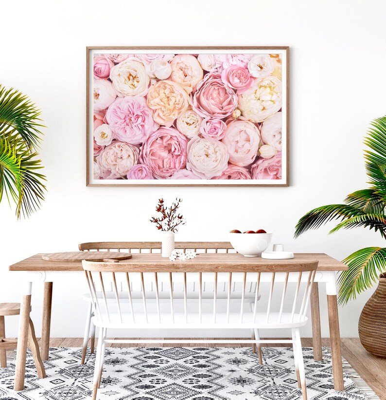 Printable Blush Pink Peonies, Pink Floral Poster, Blush Pink Floral Art ...
