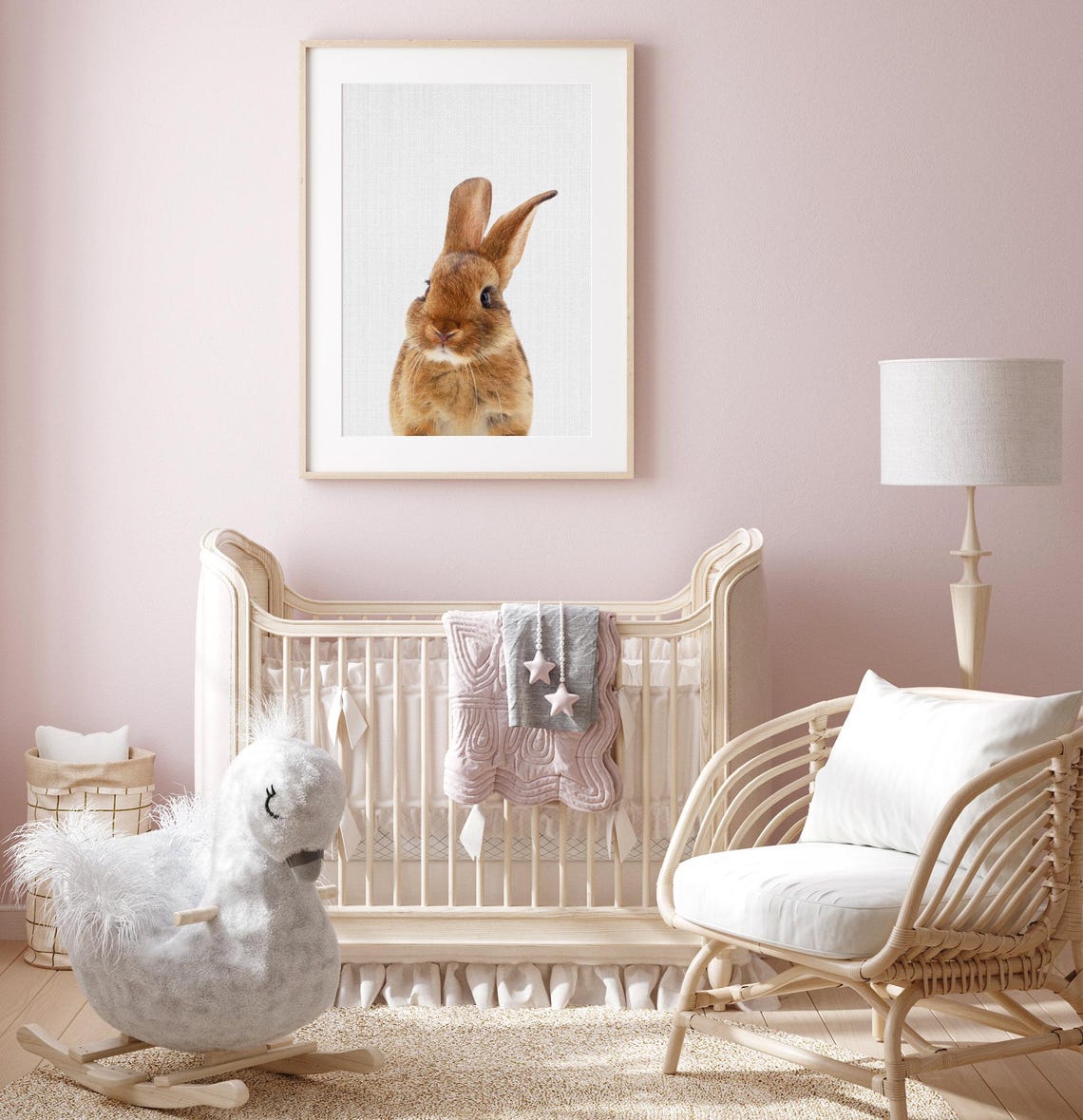 Bunny Print, Baby Nursery Animals, Bunny Nursery Decor Girl, Rabbit ...