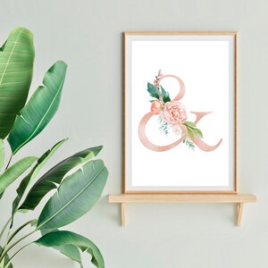 Letter & Print, Blush Pink Floral Letters, Floral Alphabet Print ...