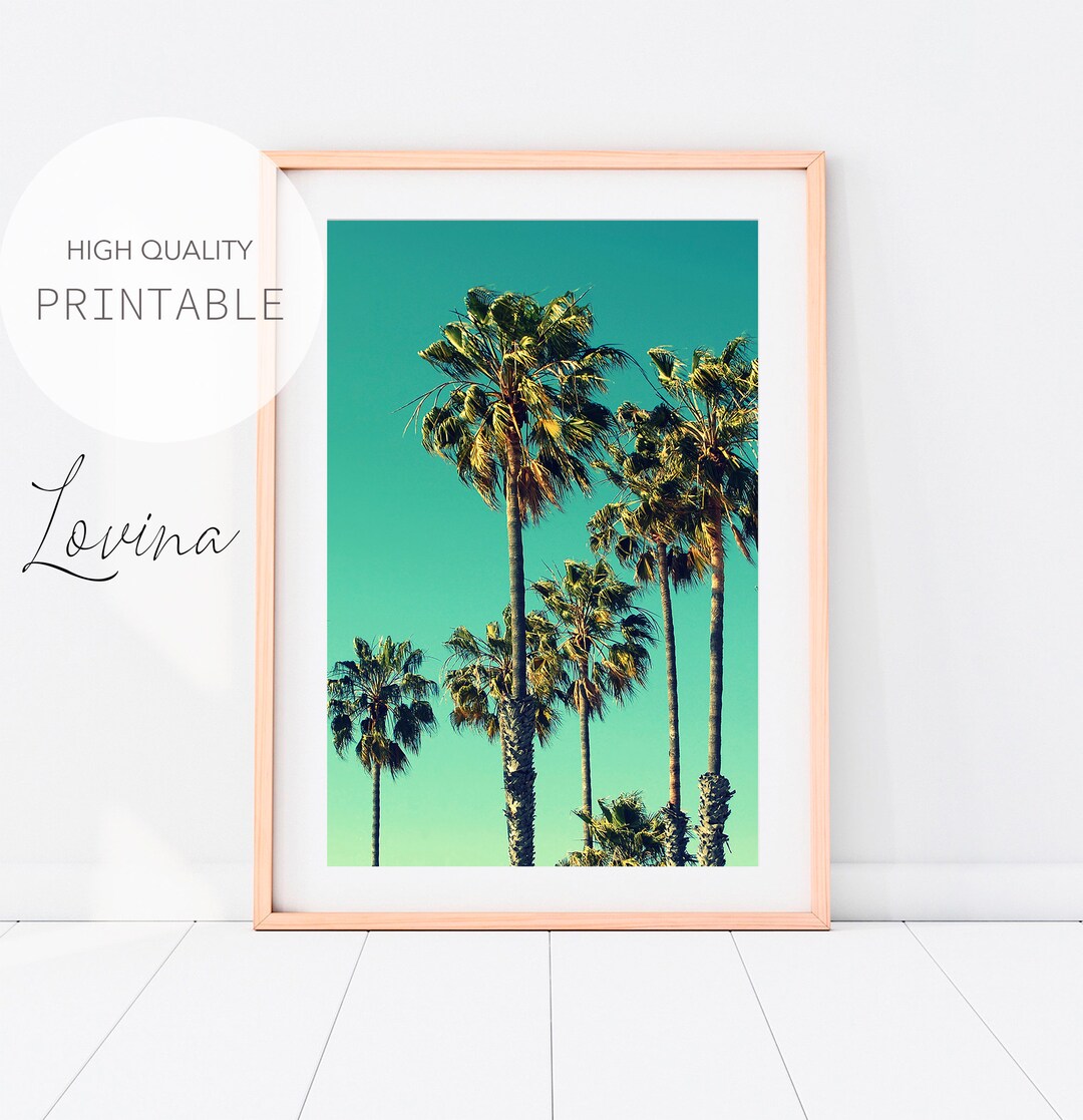Palm Tree Poster, Printable Palm Tree Print, Modern Beach Print, Palm ...