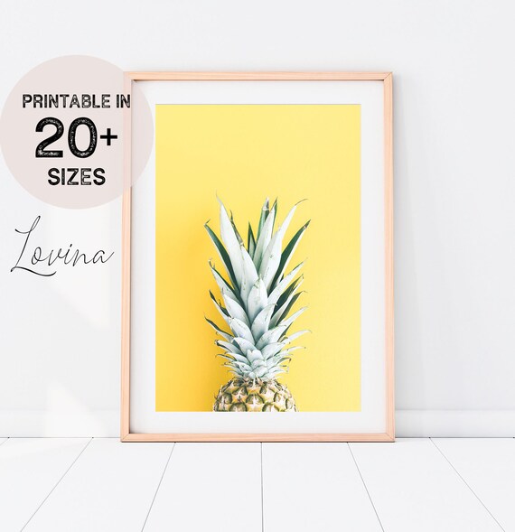Printable Pineapple Print Tropical Fruit Art Digital | Etsy