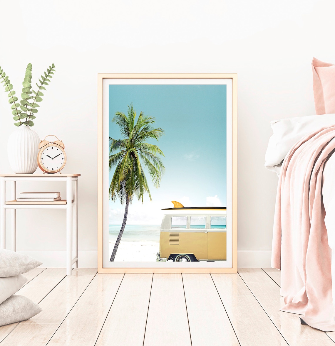 Beach Van Print Yellow Bus Poster DIGITAL DOWNLOAD Combi | Etsy