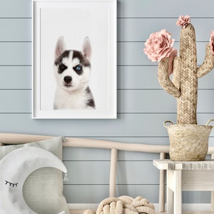 Husky Print, Husky Puppy Wall Art, Dog Nursery Wall Art, Dog Puppy ...