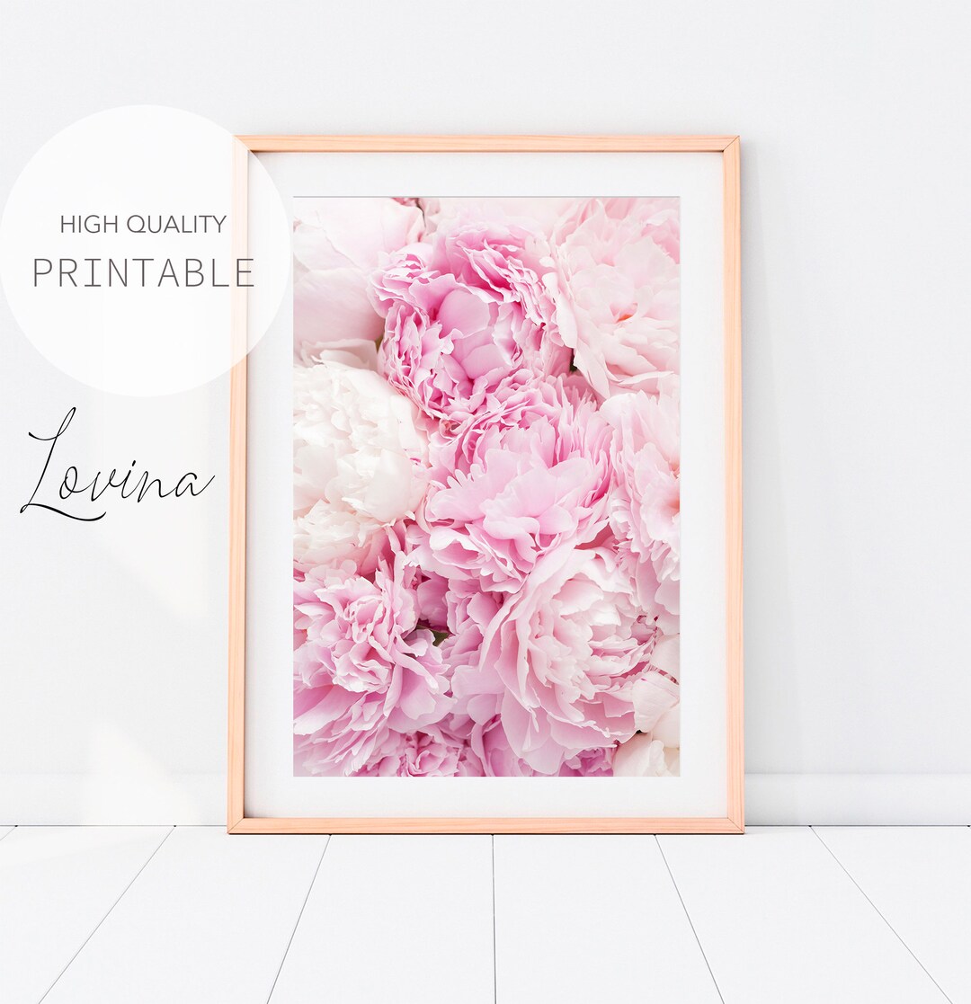 Peonies Wall Art, Peony Print, Peonies Poster, Blush Pink Floral Print ...