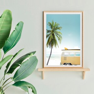 Beach Van Print, Yellow Bus Poster, DIGITAL DOWNLOAD, Combi Print, Surf ...