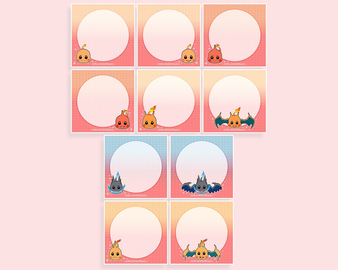 Pokemon Charmander Evolution Memo Pads Anime Planner Sticky Notes ...