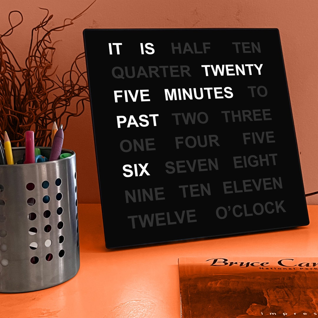 LED Word Desk and Wall Clock for Home & Office Dual-voltage US Plug 110 ...