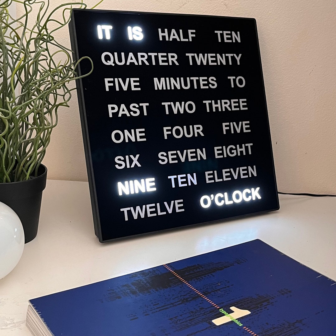 LED Word Desk and Wall Clock for Home & Office Dual-voltage US Plug 110 ...