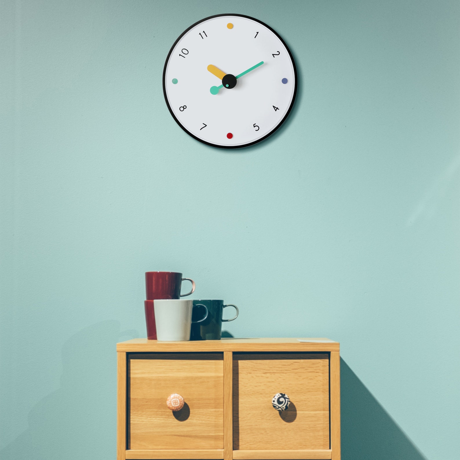 Modern Wall Clock With Glass Cover & Silent, Non Ticking Movement (free ...