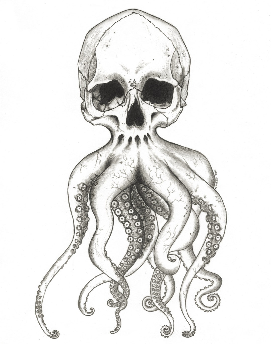 Hail Hydra- Pencil/graphite Print - Etsy
