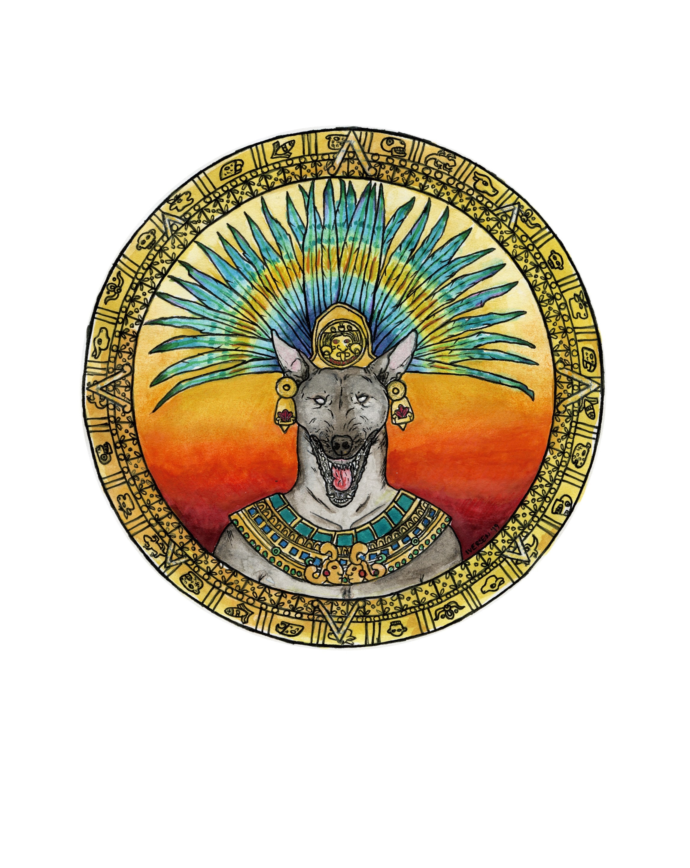 Xolotl- Mayan/aztec God- Print - Etsy