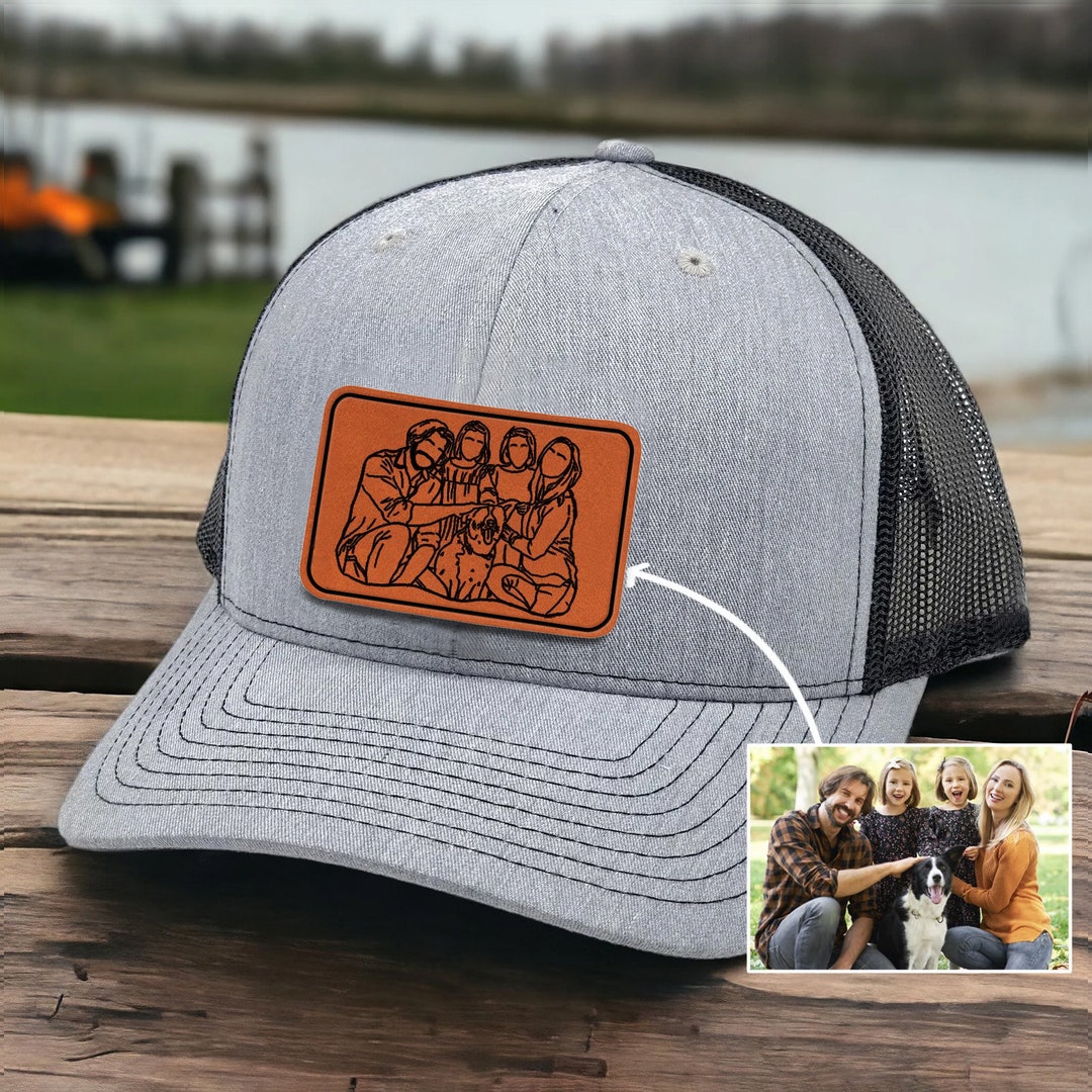 Custom Family Photo Trucker Hat Gifts for Dad - Engraved Trucker Hat ...