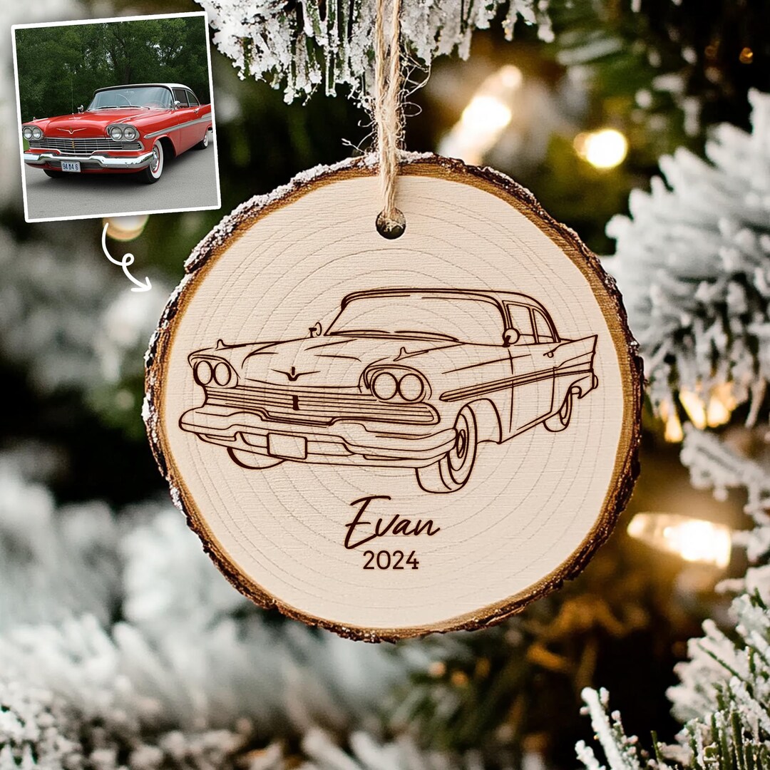 Personalized Classic Car Wooden Ornament, Custom Photo Car Owner Gift ...