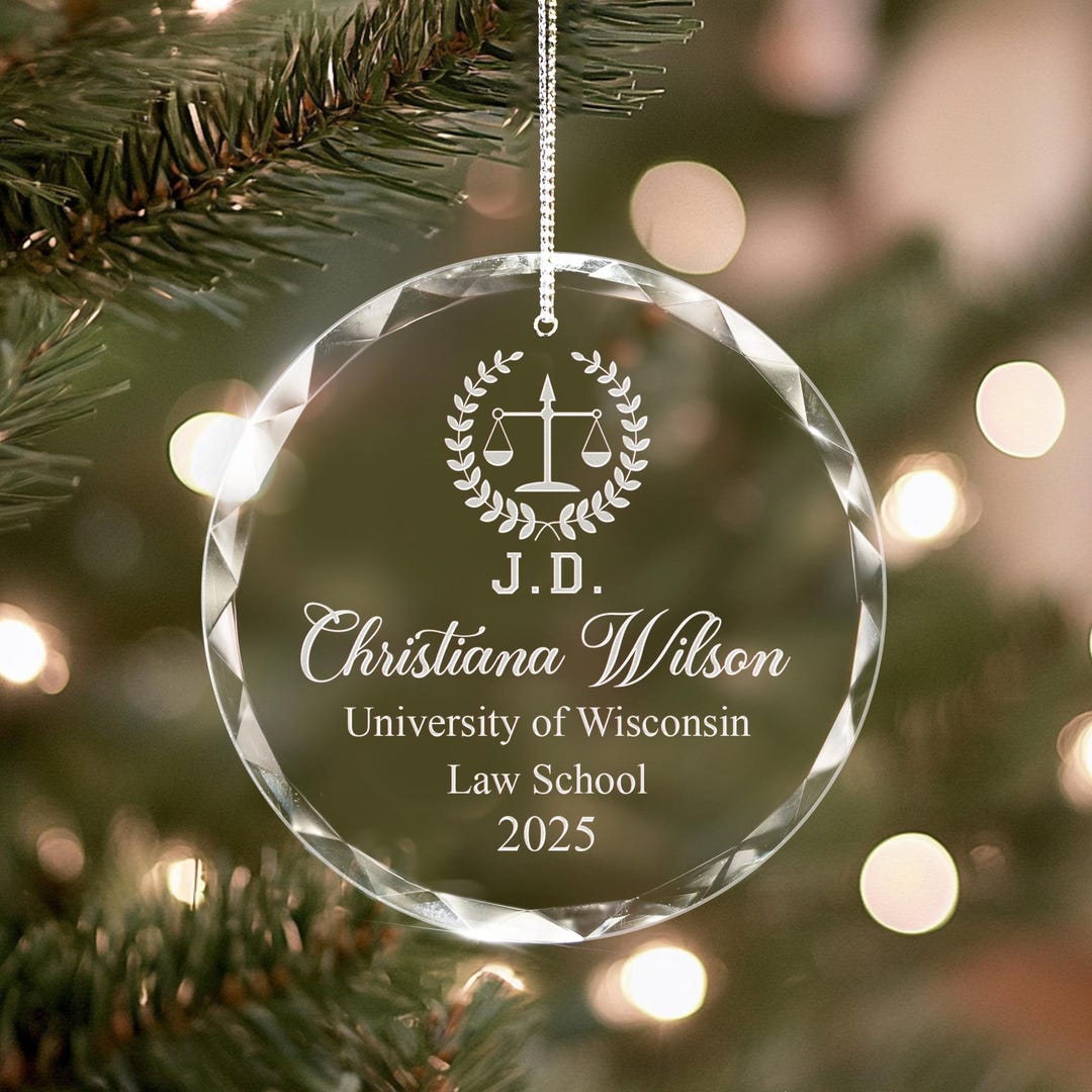 Personalized Law Degree Graduation Ornament, Custom Christmas Lawyer ...