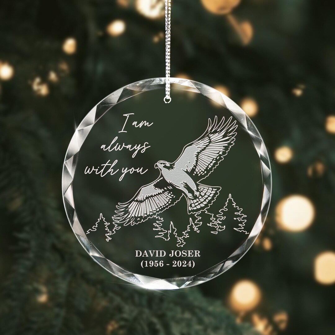 Personalized Hawk Memorial Ornament, Engraved Hawk Remembrance Ornament ...
