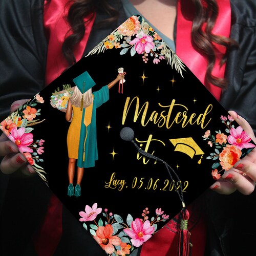 Graduation Cap Topper Label/ MASTERED It | Etsy