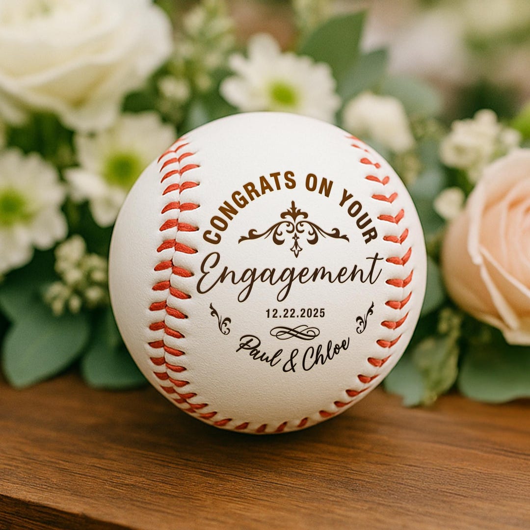 Congrats on Your Engagement Baseball Balls, Custom Engagement Gift for ...