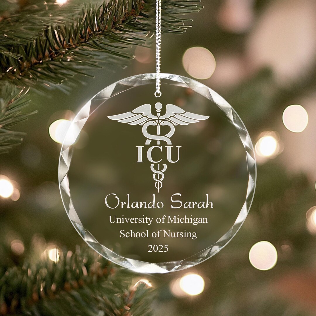 Custom ICU Degree Graduation Ornament, Personalized Christmas Intensive ...