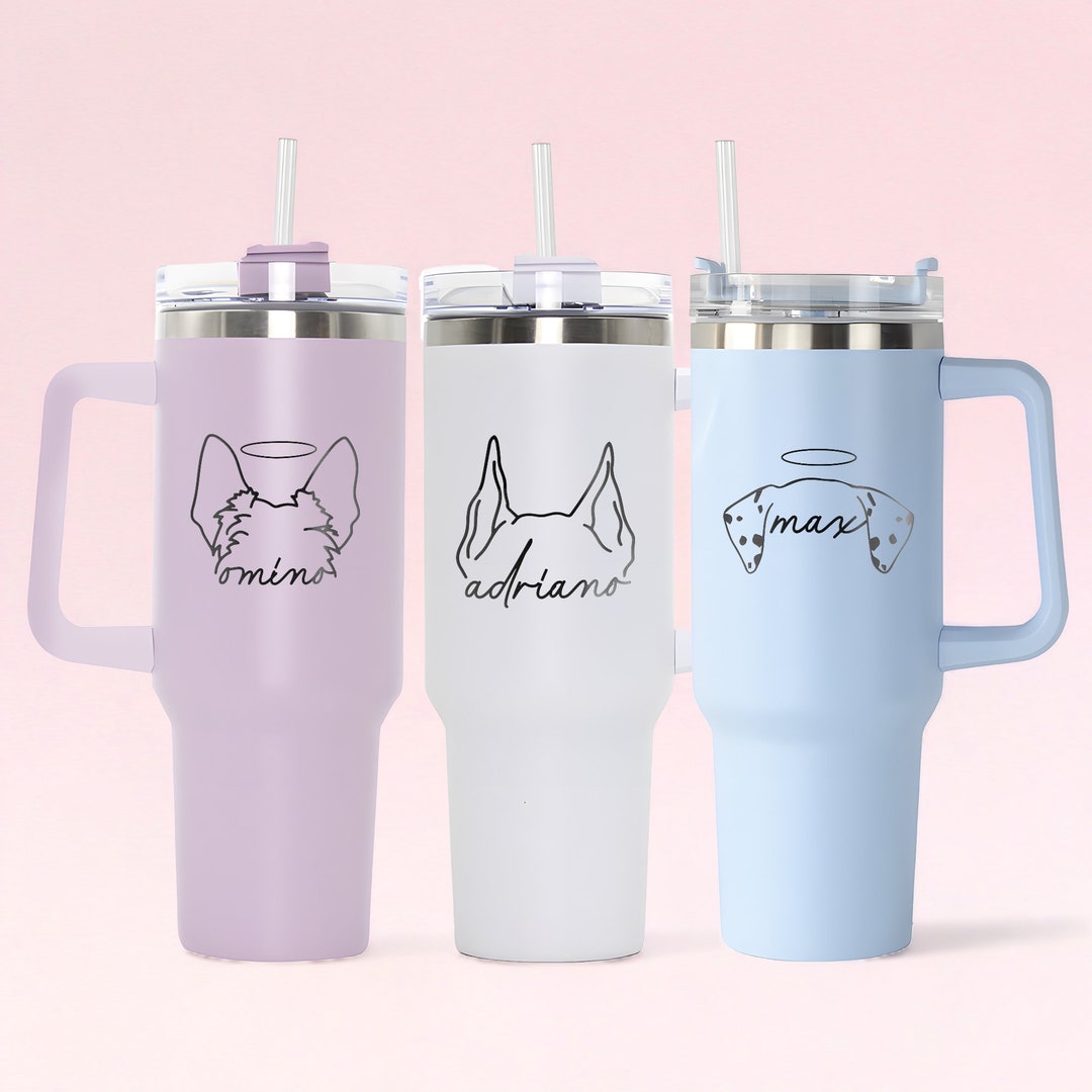 Custom Dog Ears 40oz Tumbler, Dog Mom Cup, Dog Lover Tumbler, New Dog ...
