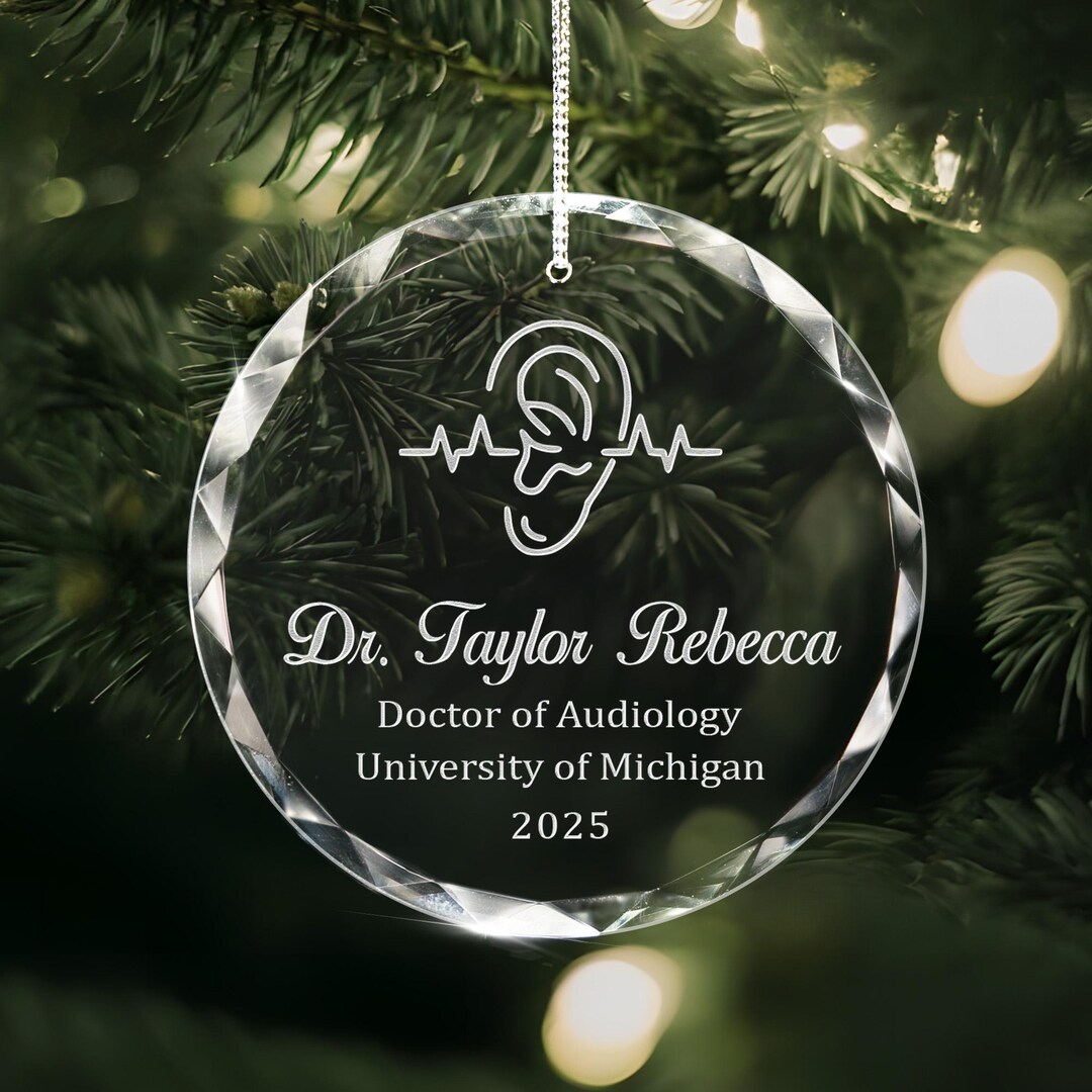 Engraved AUD Degree Graduation Ornament, Personalized Christmas Doctor ...