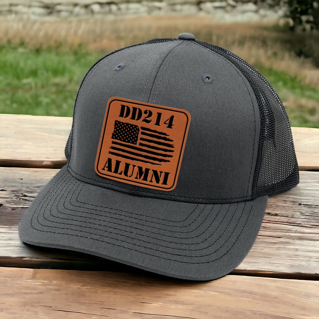 DD214 Alumni Trucker Hat Engraved for Dad - Father's Day Gifts Leather ...