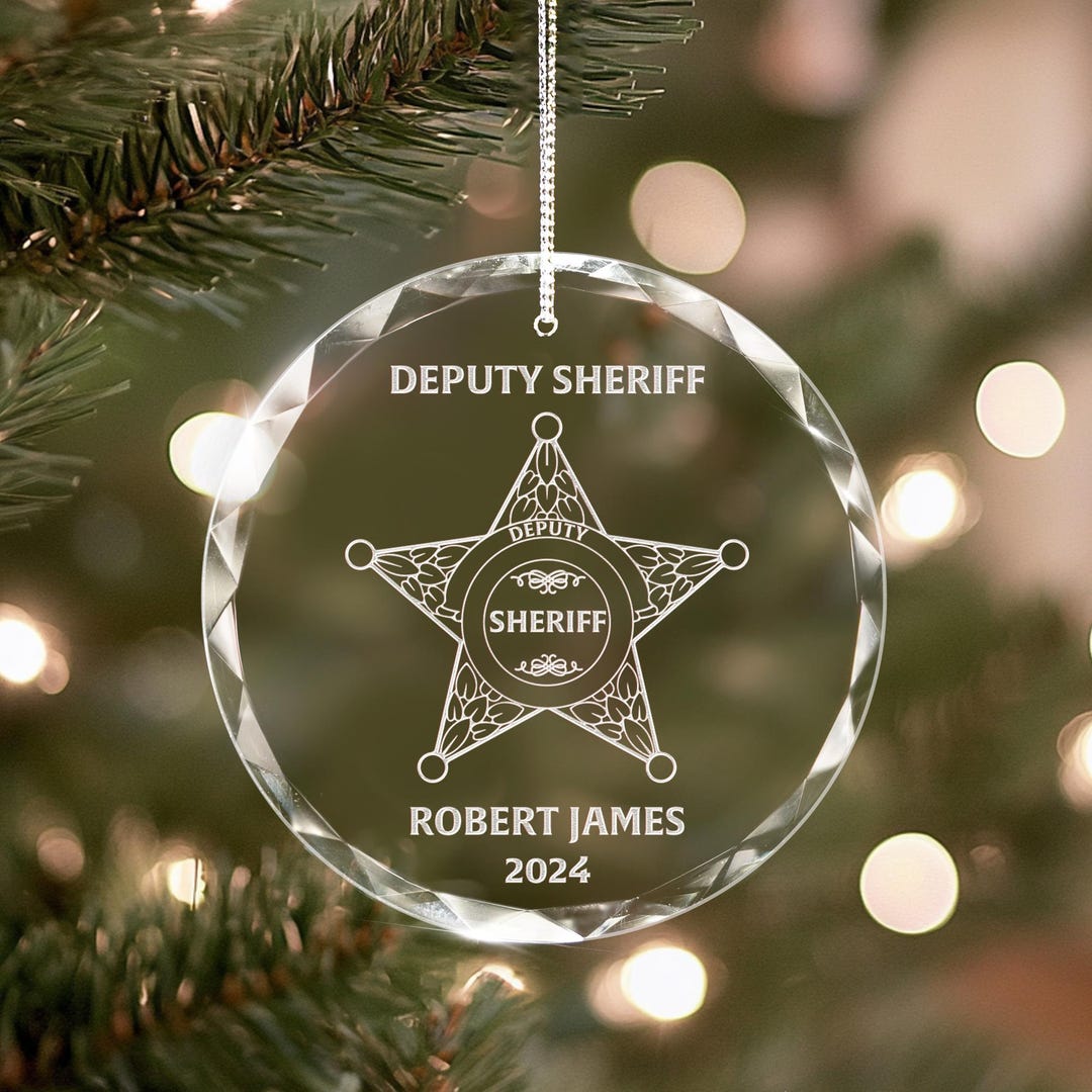 Custom Deputy Sheriff Crystal Ornament, Personalized Christmas Gifts ...