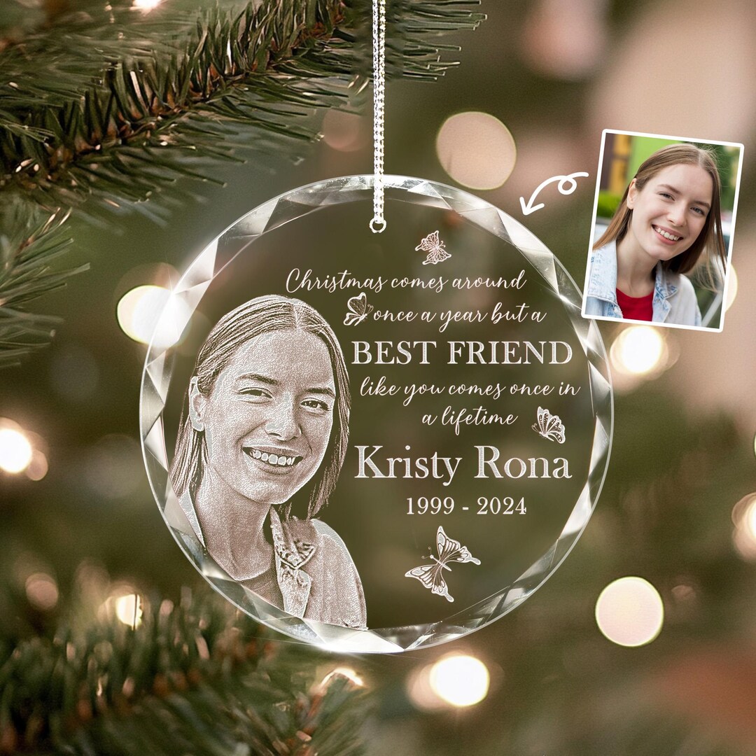 Custom Friend Memorial Photo Ornament, Personalized Best Friend ...