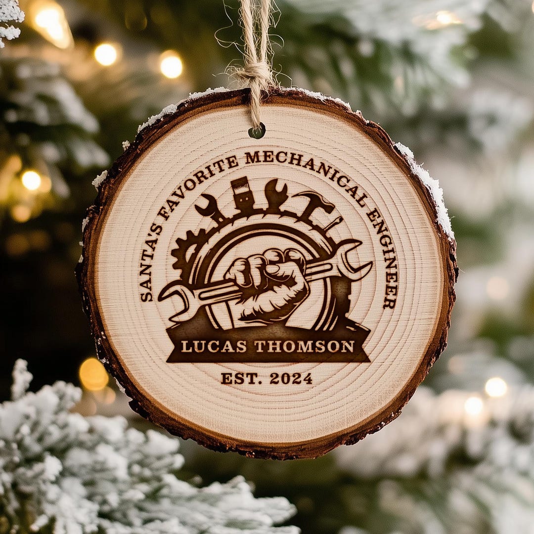 Personalized Wood Ornament for Engineer, Custom Santa's Favorite ...