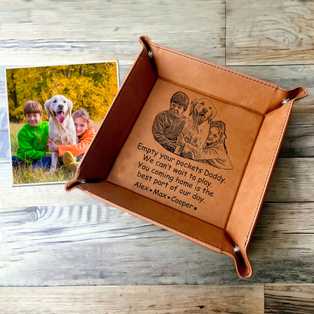 Custom Empty Your Pockets Daddy Valet Tray With Photo Engraved ...