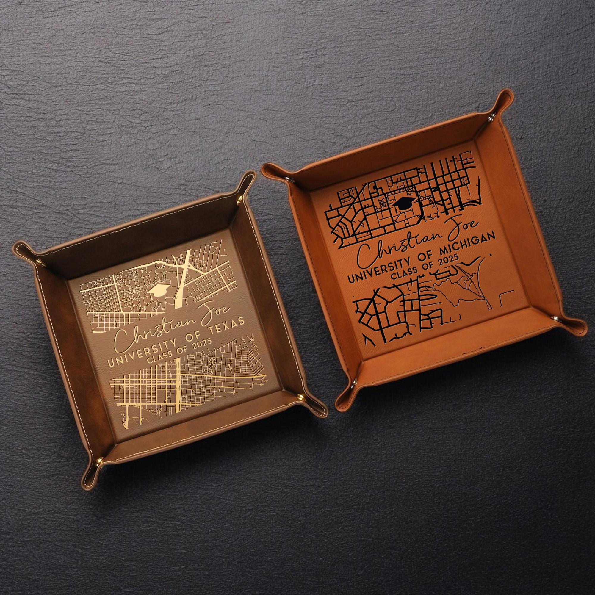 Custom Campus Map Graduation Valet Tray - Personalized College Grad ...