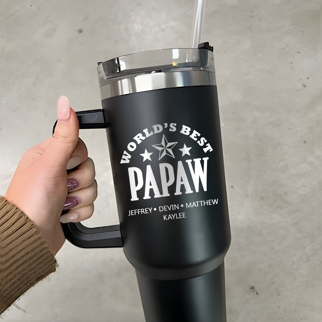 Personalized Father's Day 40oz Tumbler, Custom World's Best Papaw Gift ...
