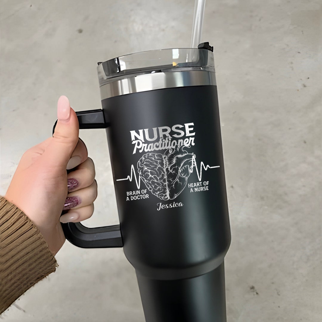 Personalized Nurse Practitioner 40oz Tumbler With Handle, Engraved ...
